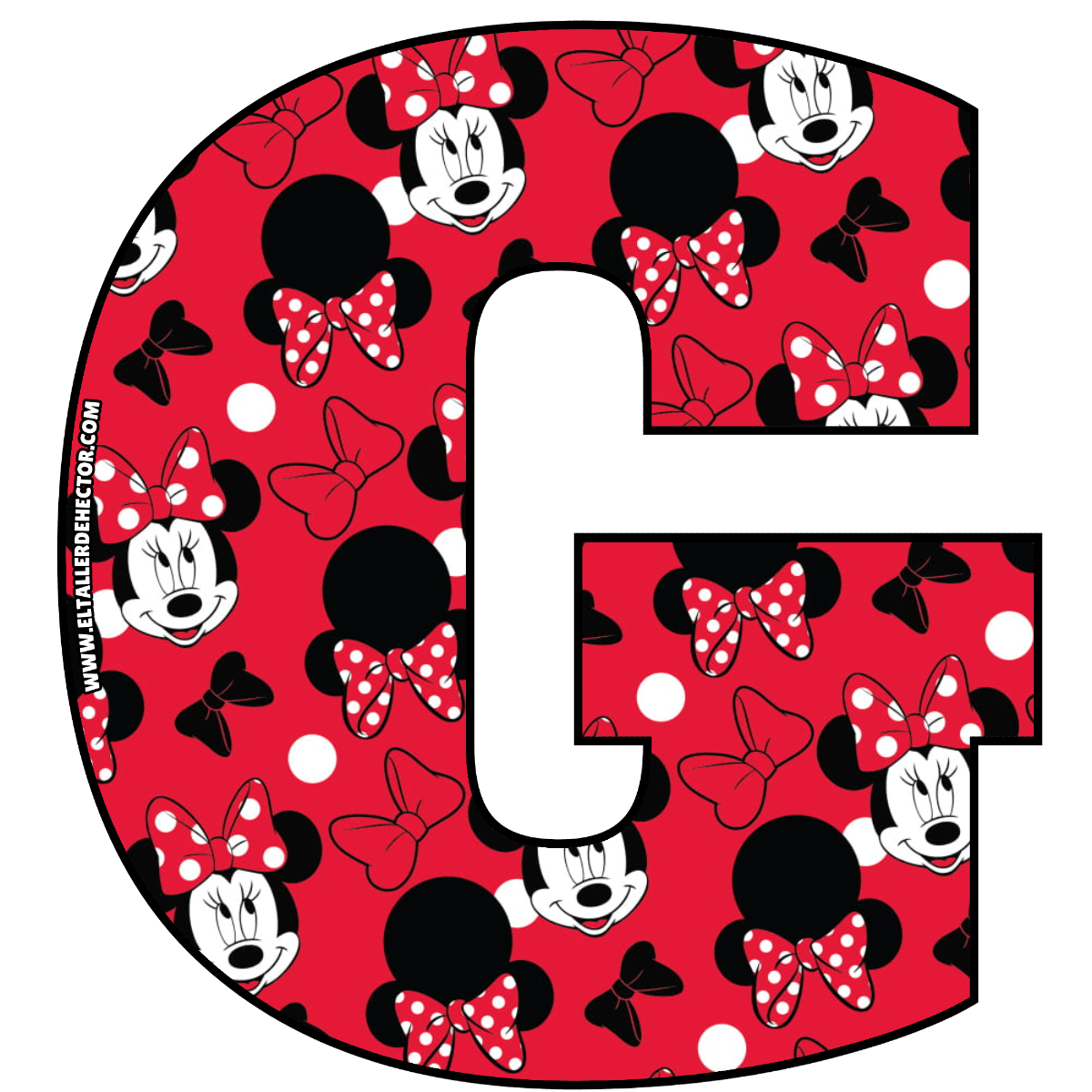Letra G de Minnie Mouse - El Taller de Hector