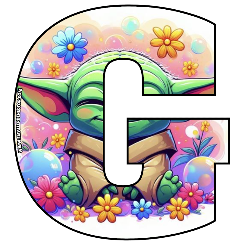 Letra G de Star War Baby Yoda - El Taller de Hector