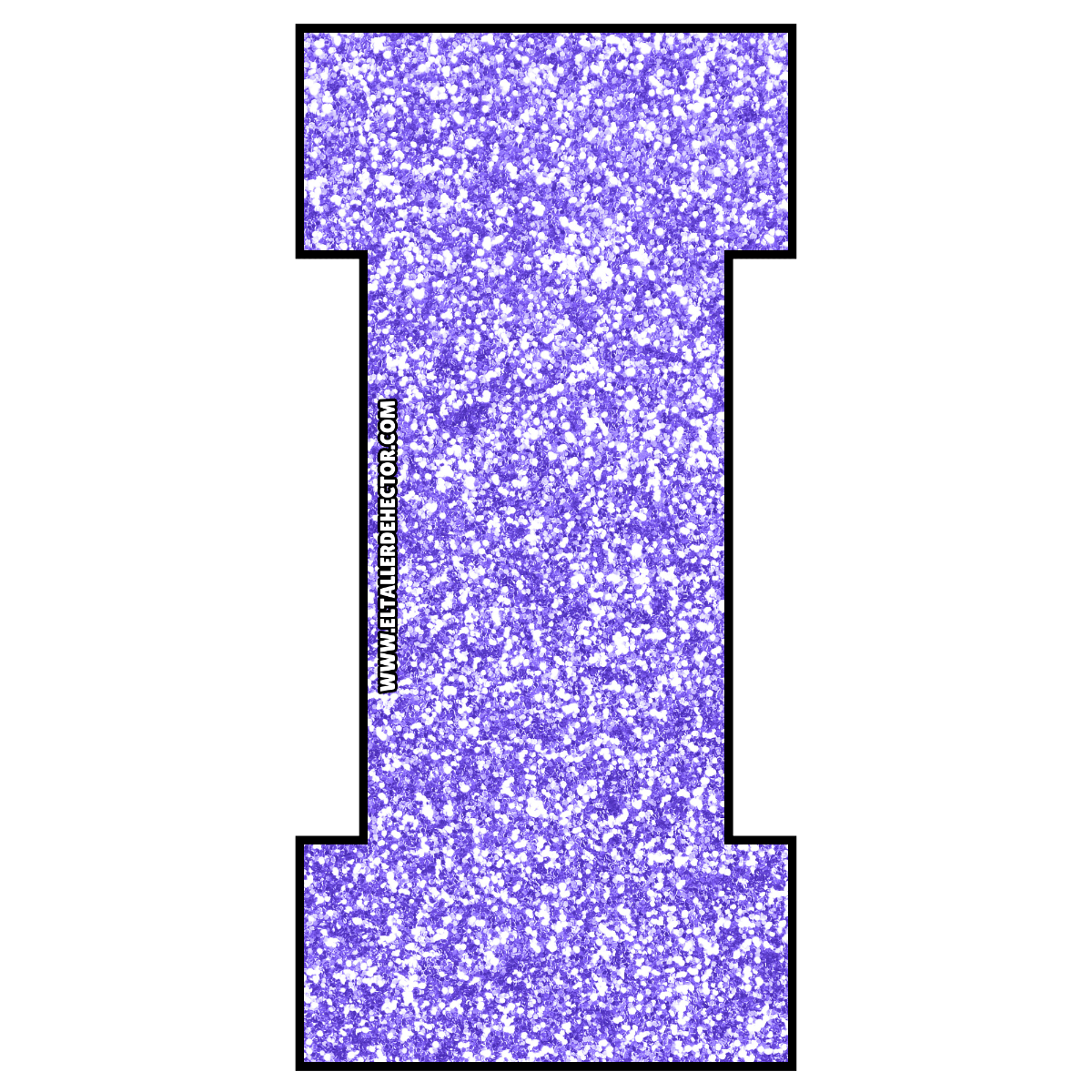 Letra I de Glitter Lila - El Taller de Hector