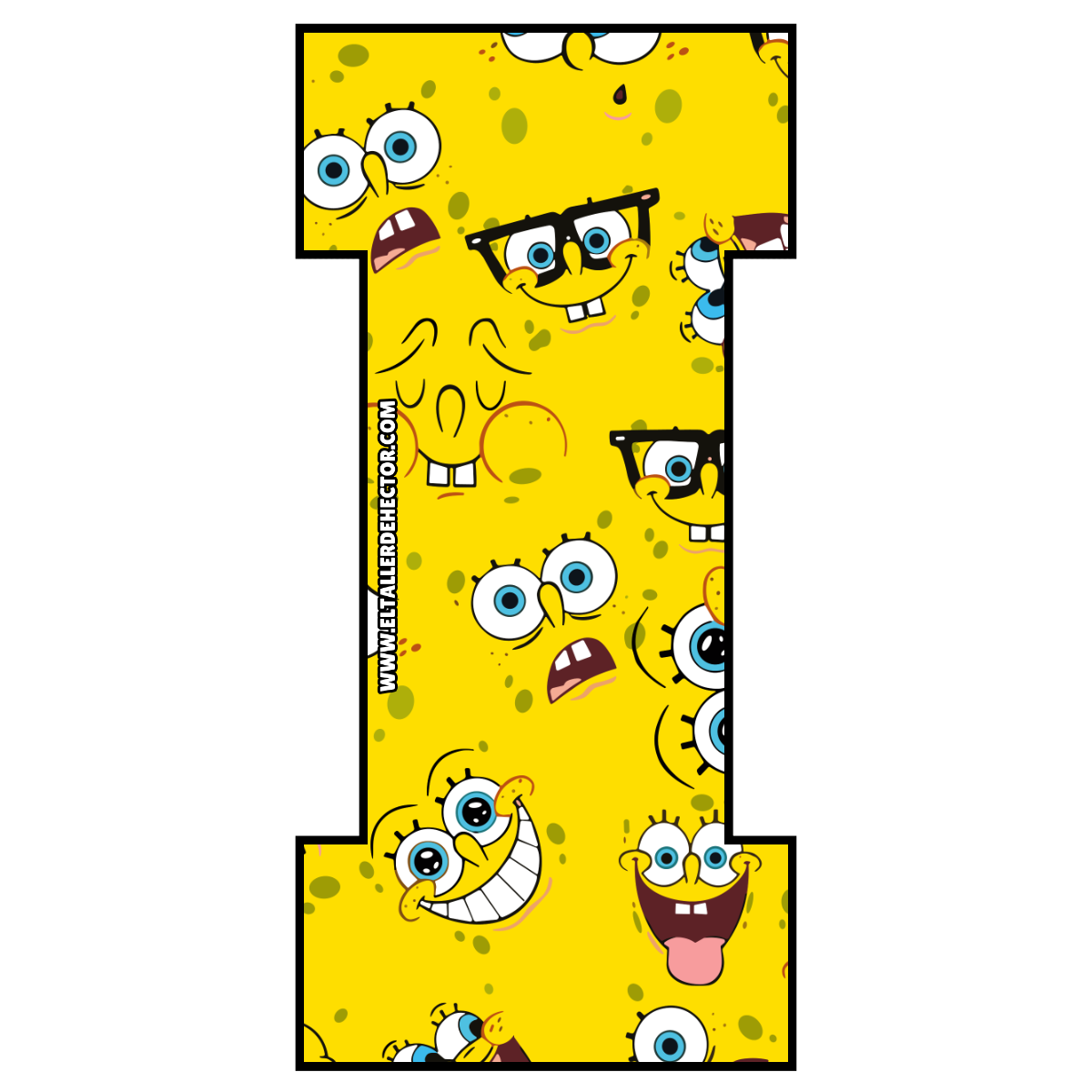 Letra I de Spongebob Bob Esponja - El Taller de Hector