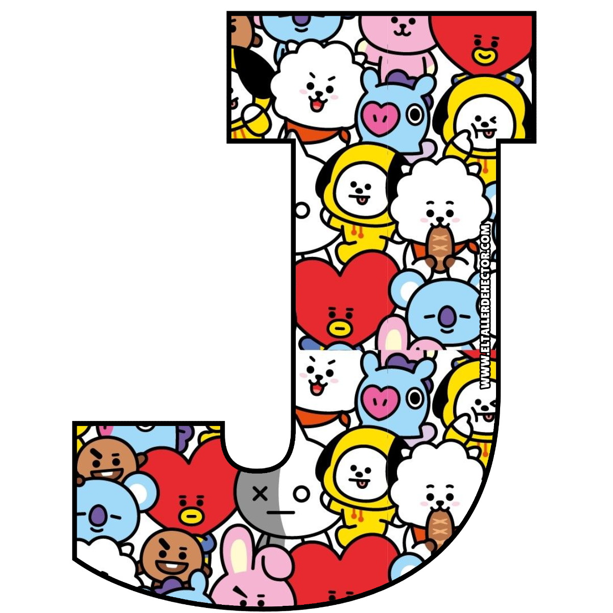 Letra J de BTS BT21 Mascotas - El Taller de Hector