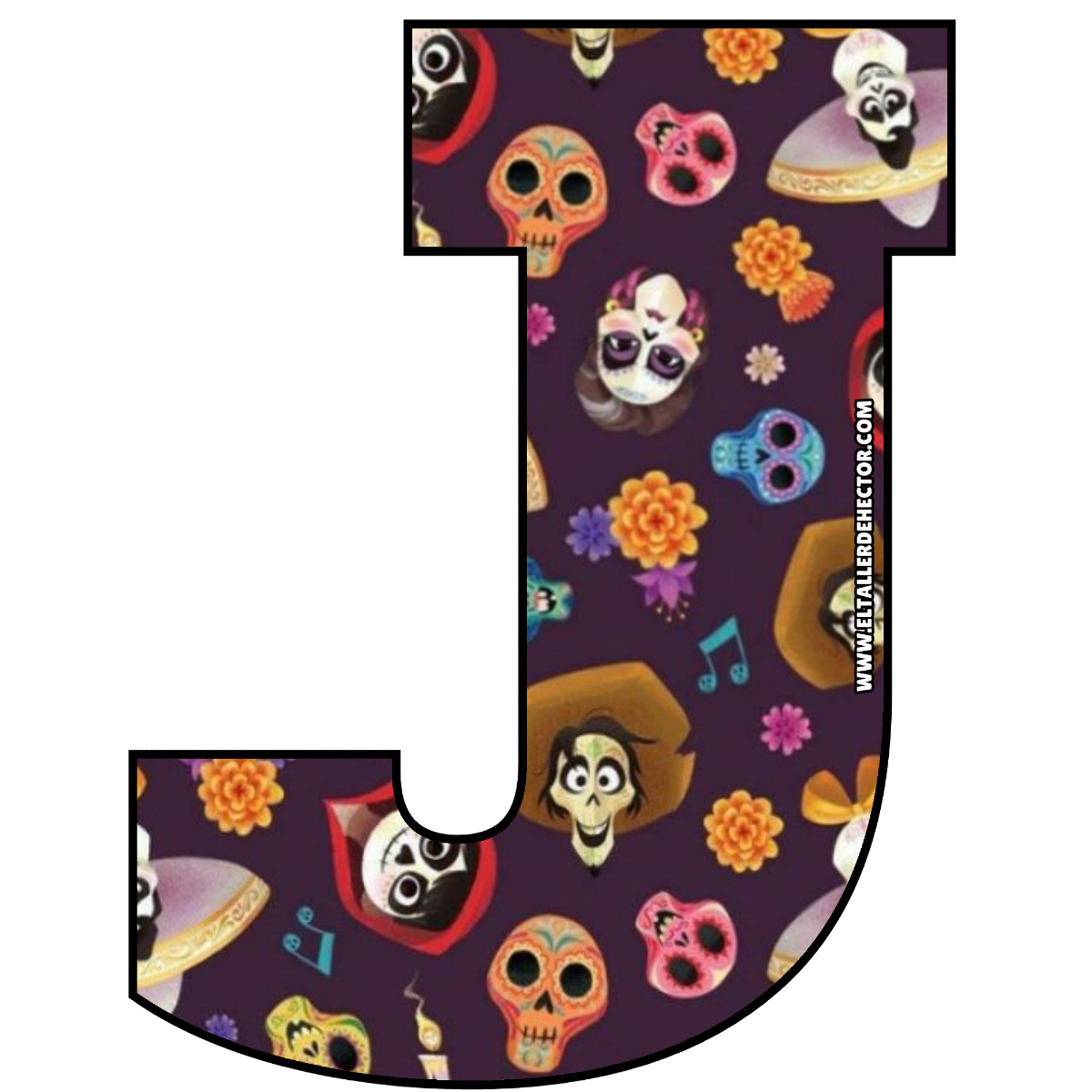 Letra J de Coco Disney - El Taller de Hector