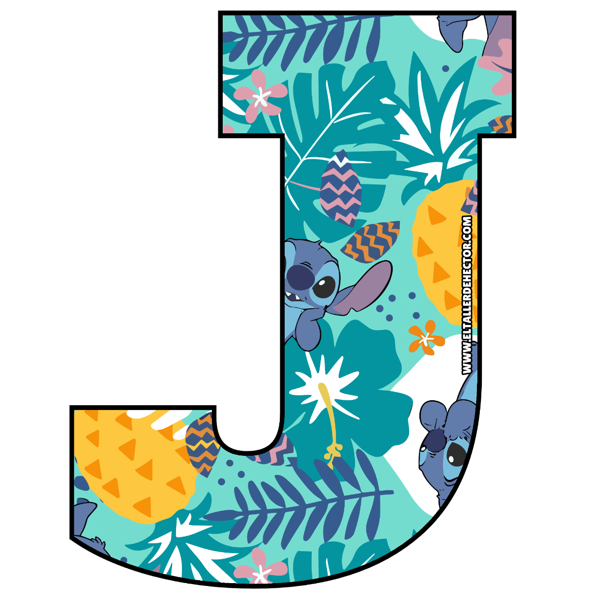 Letra J de Stitch - El Taller de Hector
