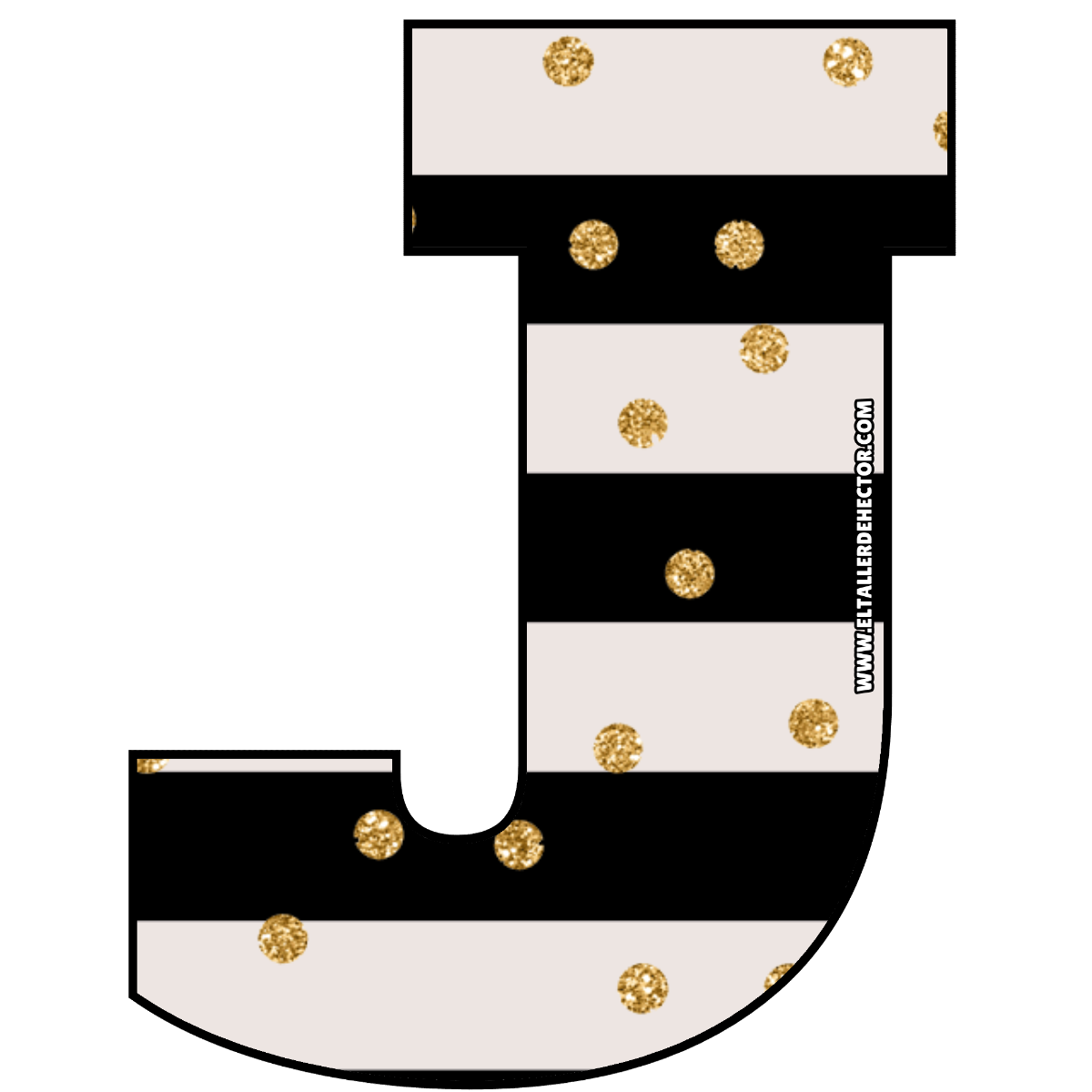 Letra J de Stripes - El Taller de Hector