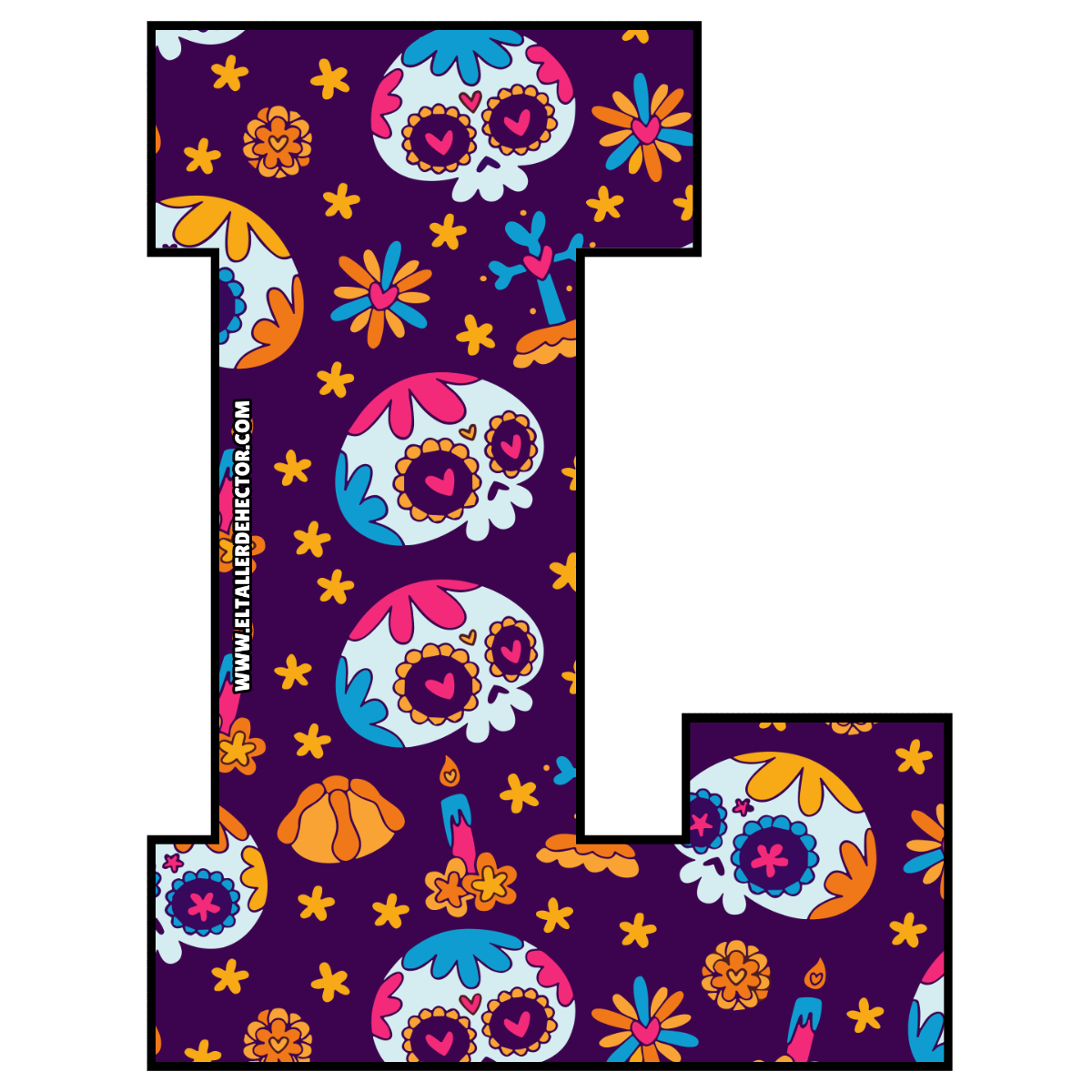 Letra L de Dia de Muertos - El Taller de Hector