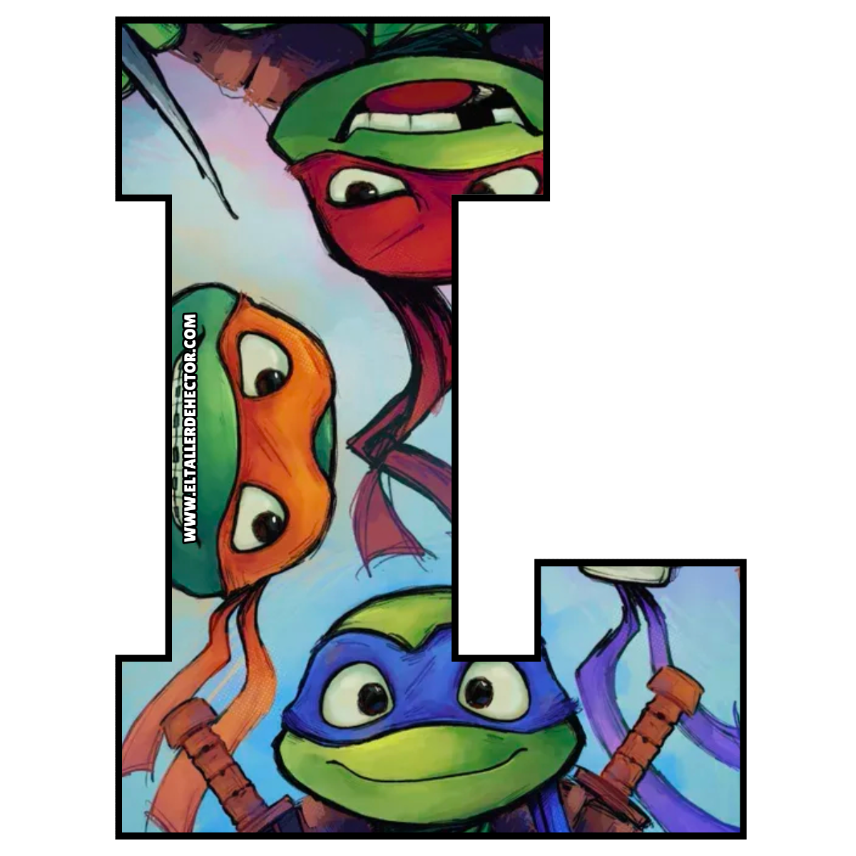 Letra L de Ninja Turtle Las Tortugas Ninja - El Taller de Hector