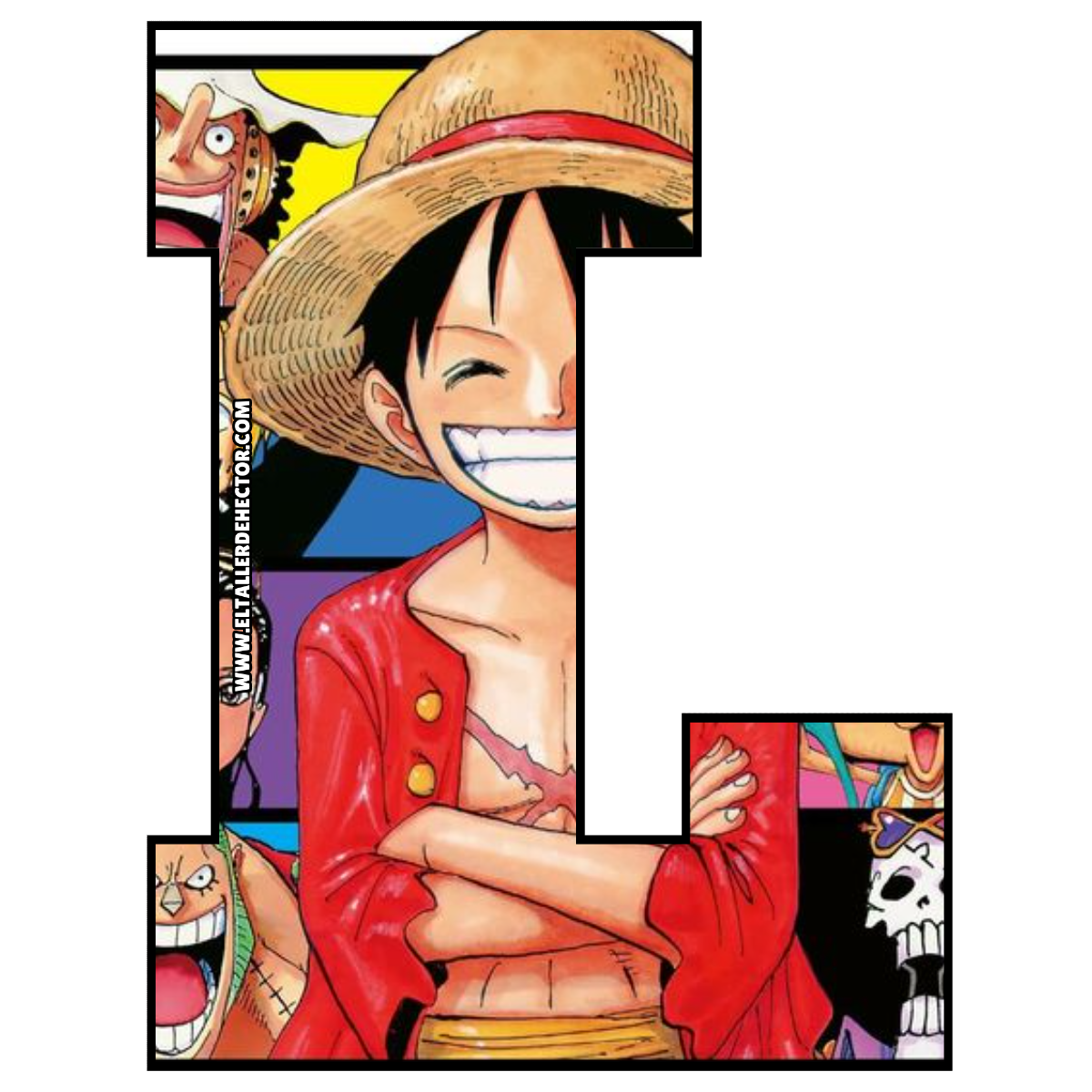 Letra L de One Piece Luffy - El Taller de Hector