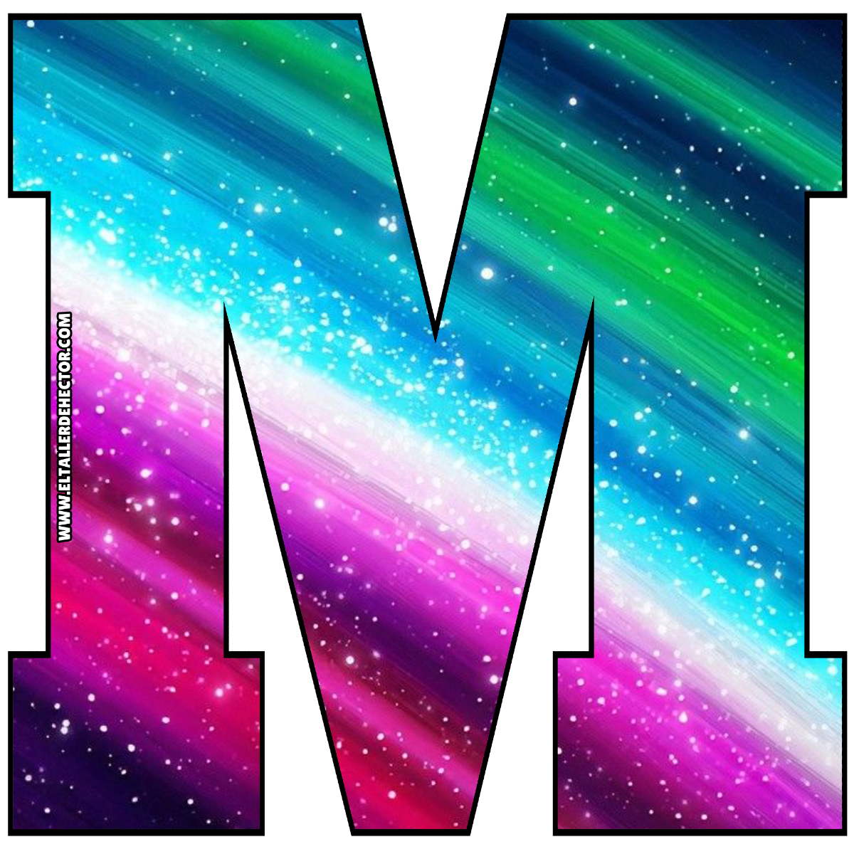 Letra M De Auroras Y Estrellas Brillantes El Taller De Hector