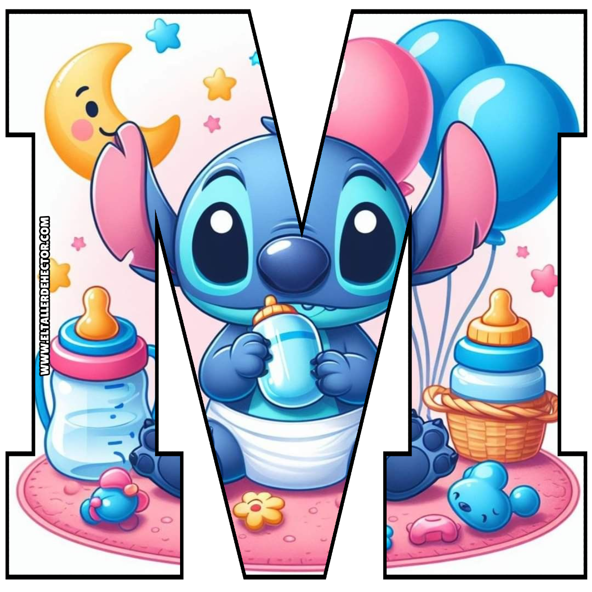 Letra M de Baby Stitch - El Taller de Hector