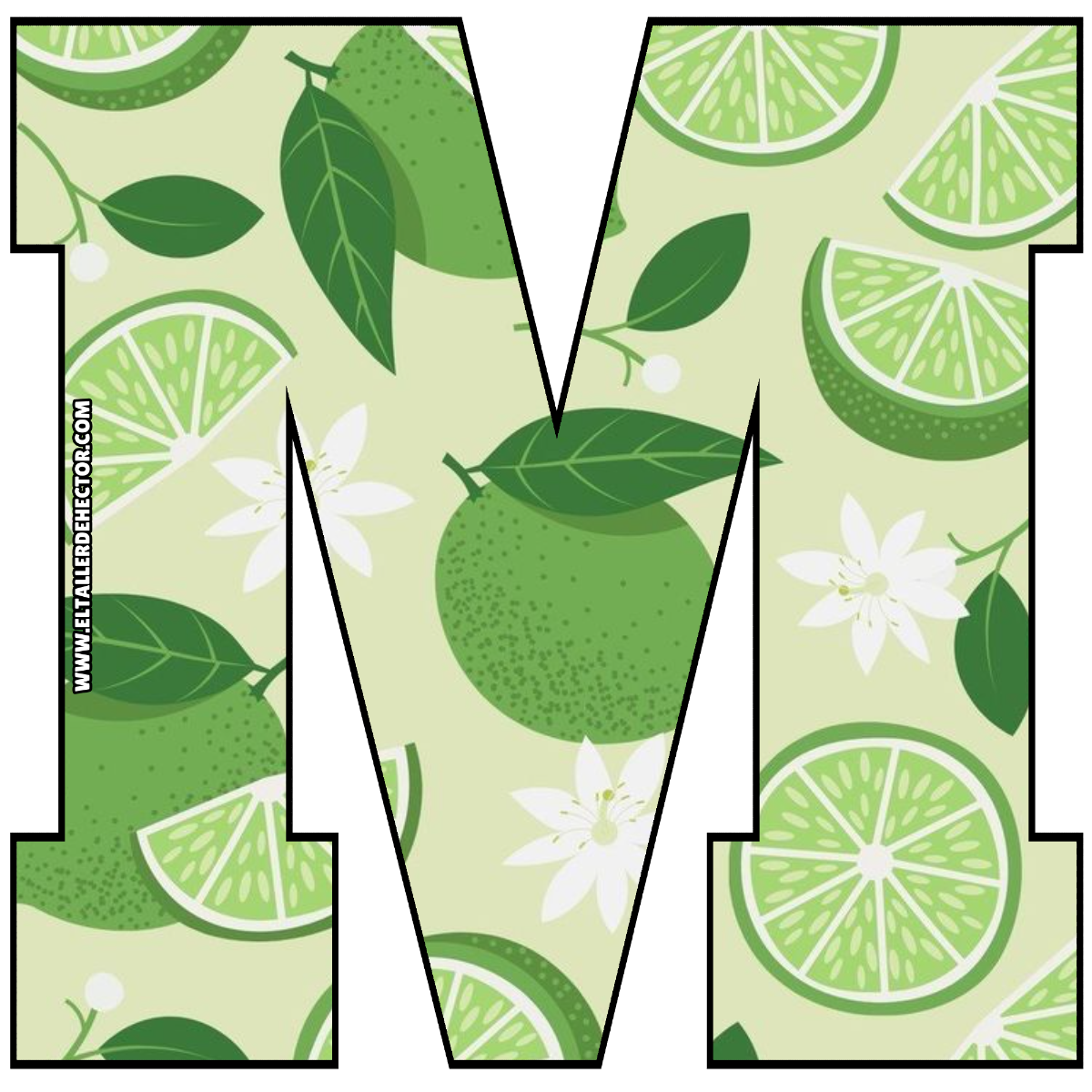 Letra M de Frutas Limon - El Taller de Hector