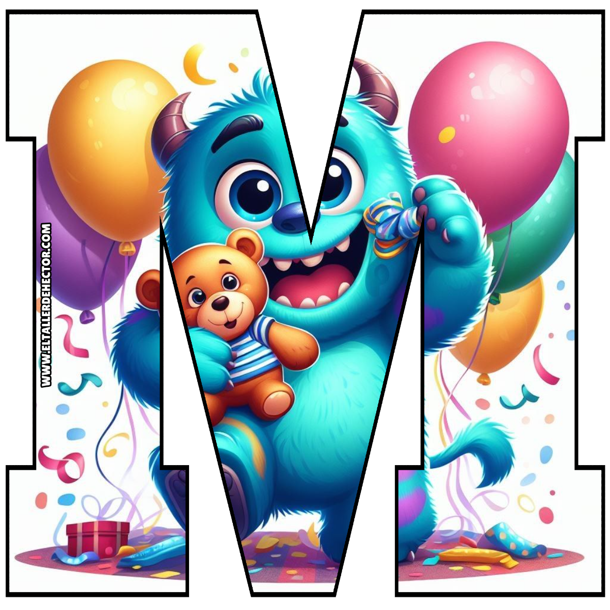 Letra M de Monster inc - El Taller de Hector