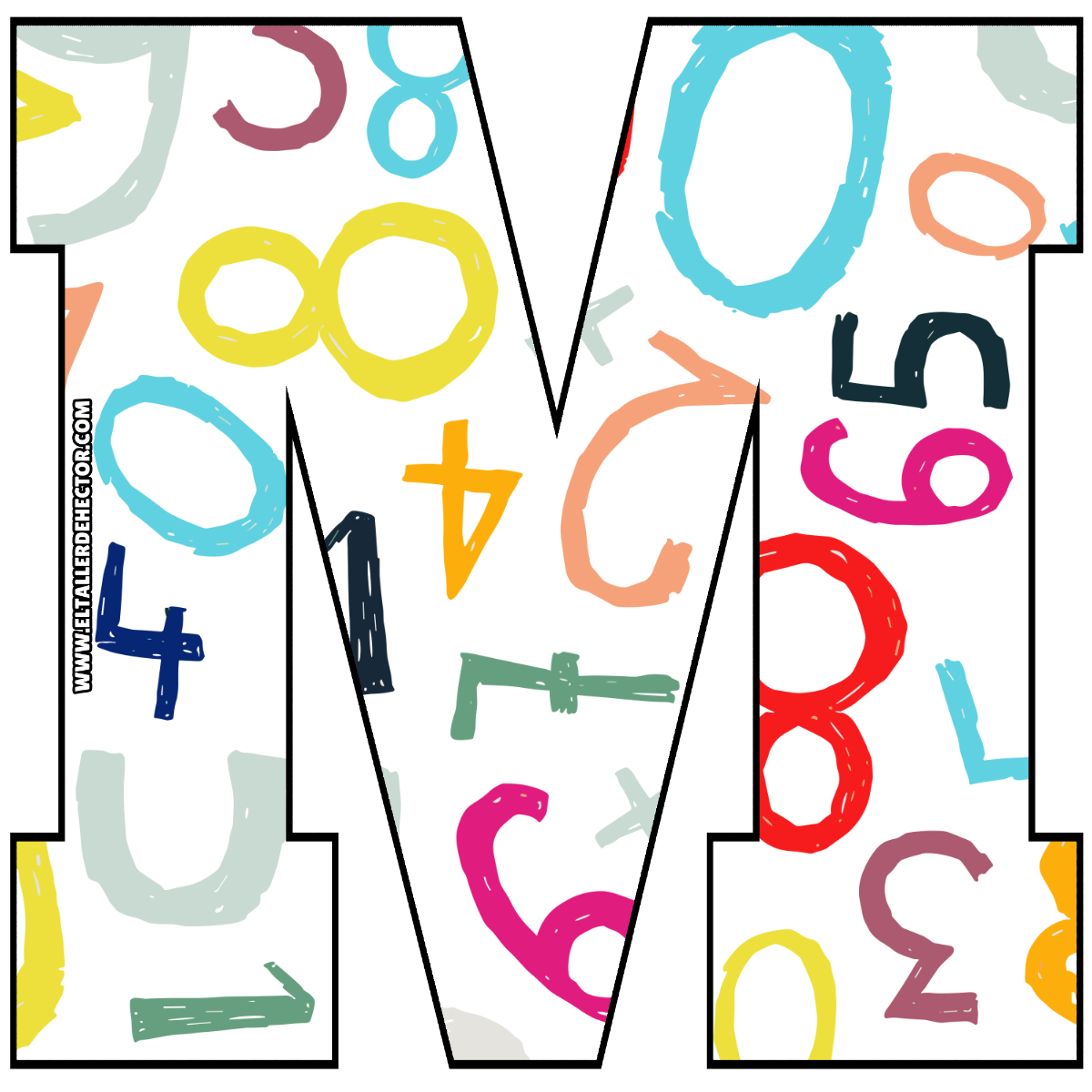 Letra M de Numeros - El Taller de Hector