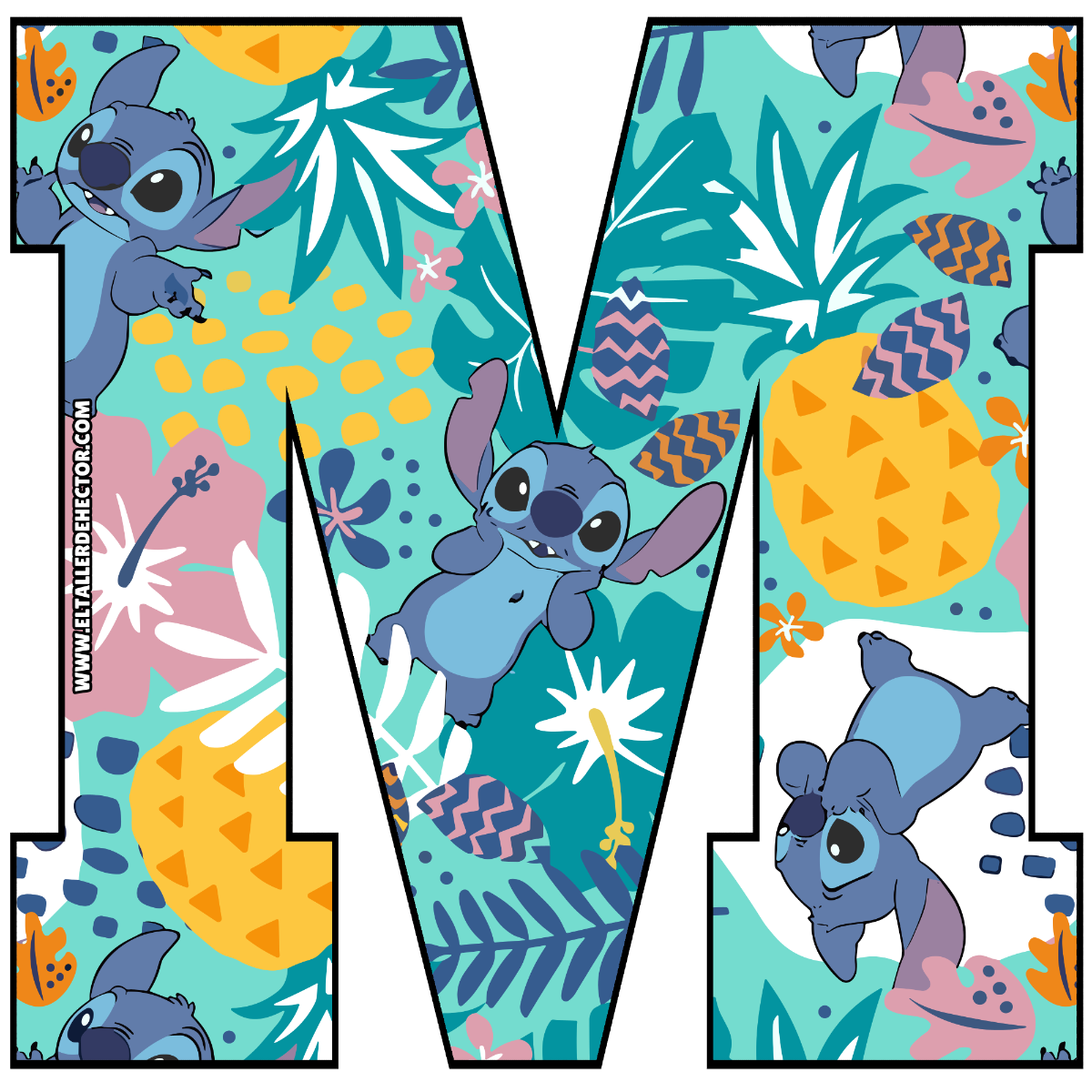 Letra M de Stitch - El Taller de Hector