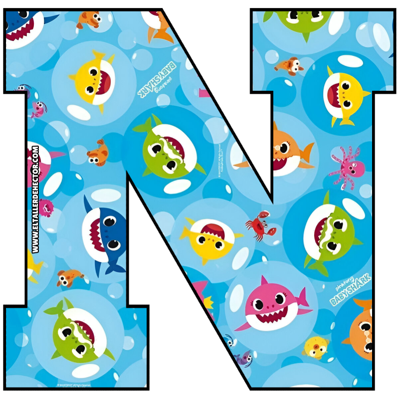 Letra N de Baby Shark - El Taller de Hector