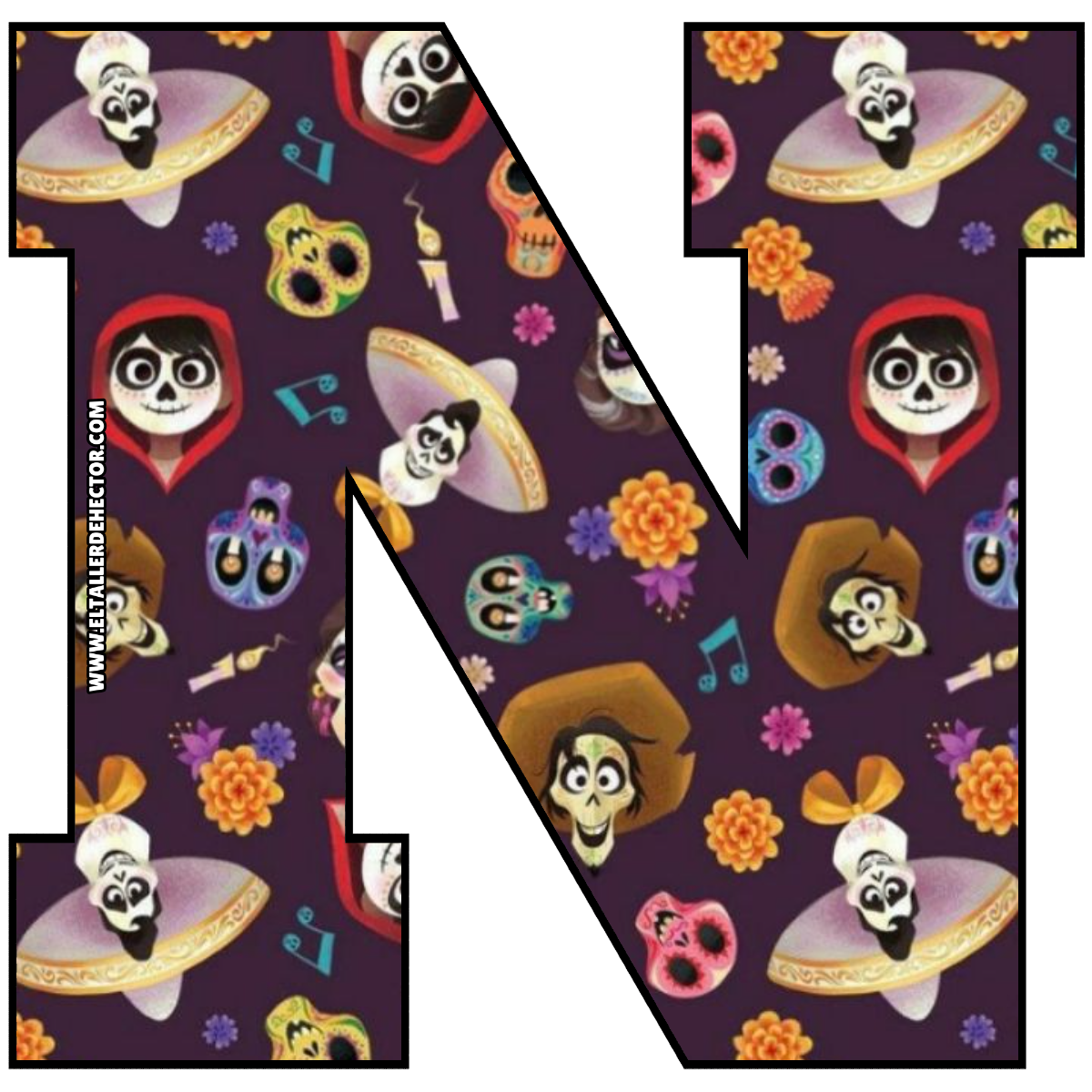 Letra N de Coco Disney - El Taller de Hector