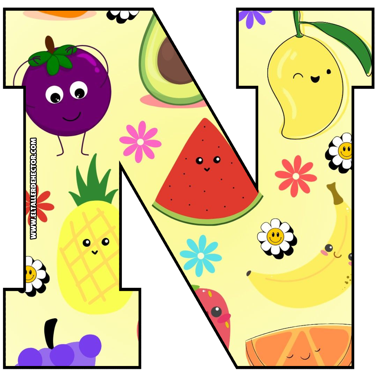 Letra N de Frutas - El Taller de Hector