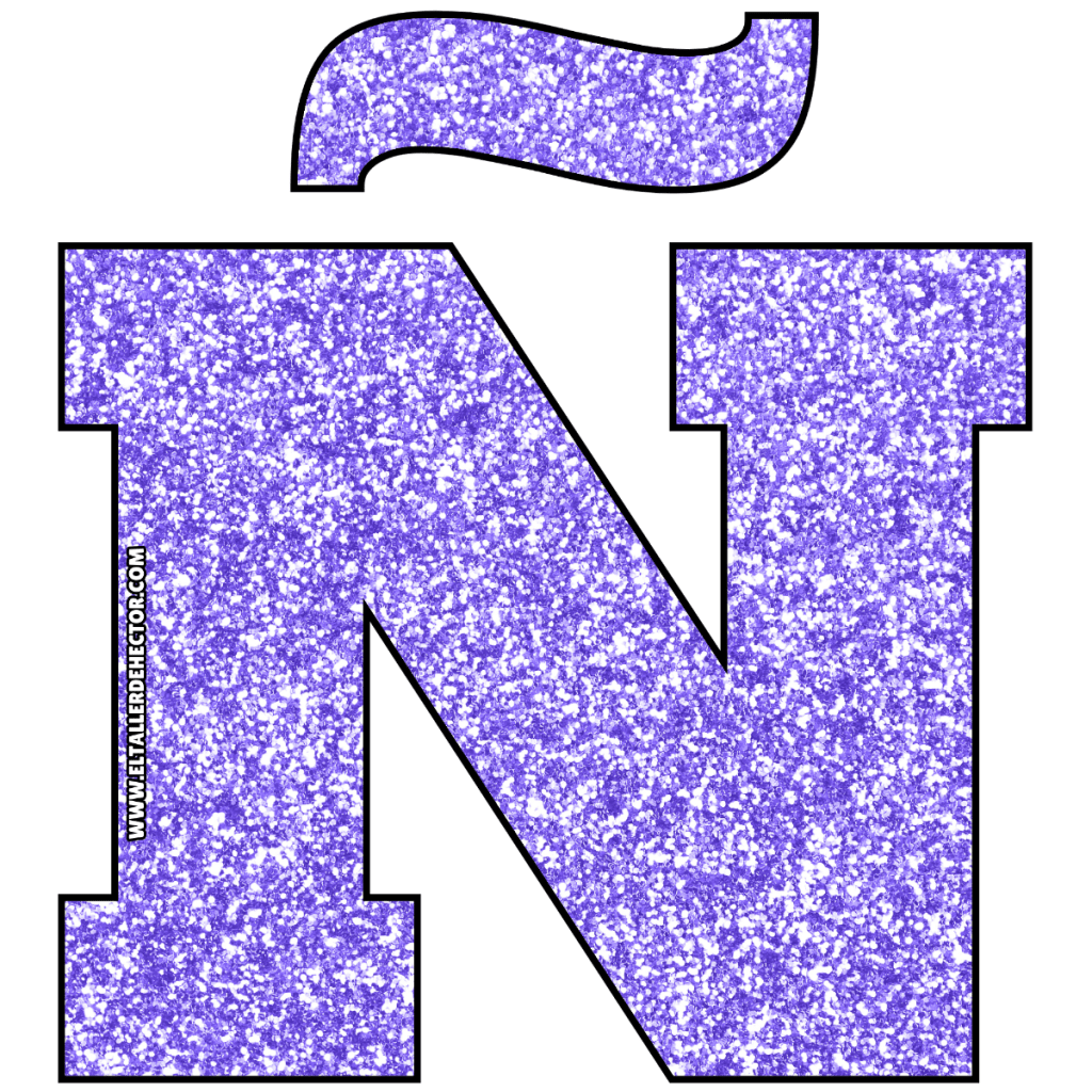 Letra Ñ de Glitter Lila - El Taller de Hector