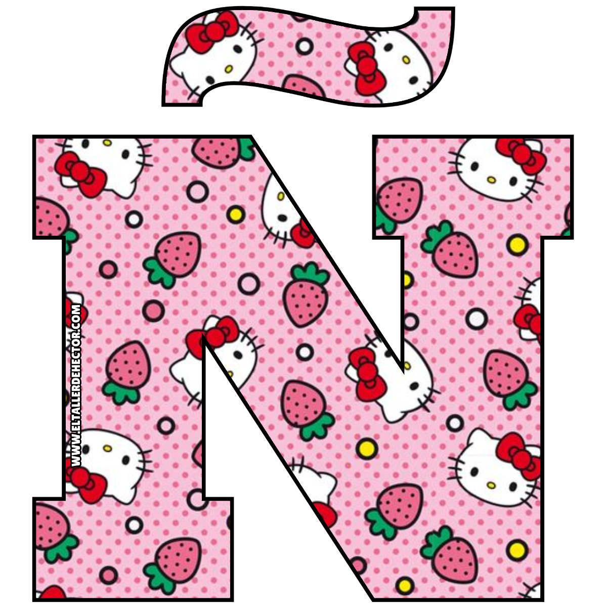 Letra Ñ de Hello Kitty - El Taller de Hector
