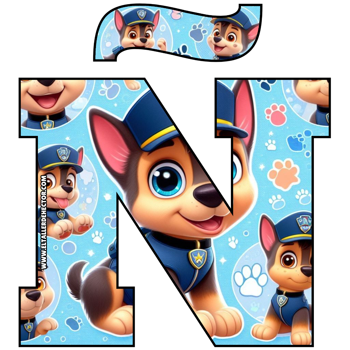 Letra Ñ de Paw Patrol Chase - El Taller de Hector