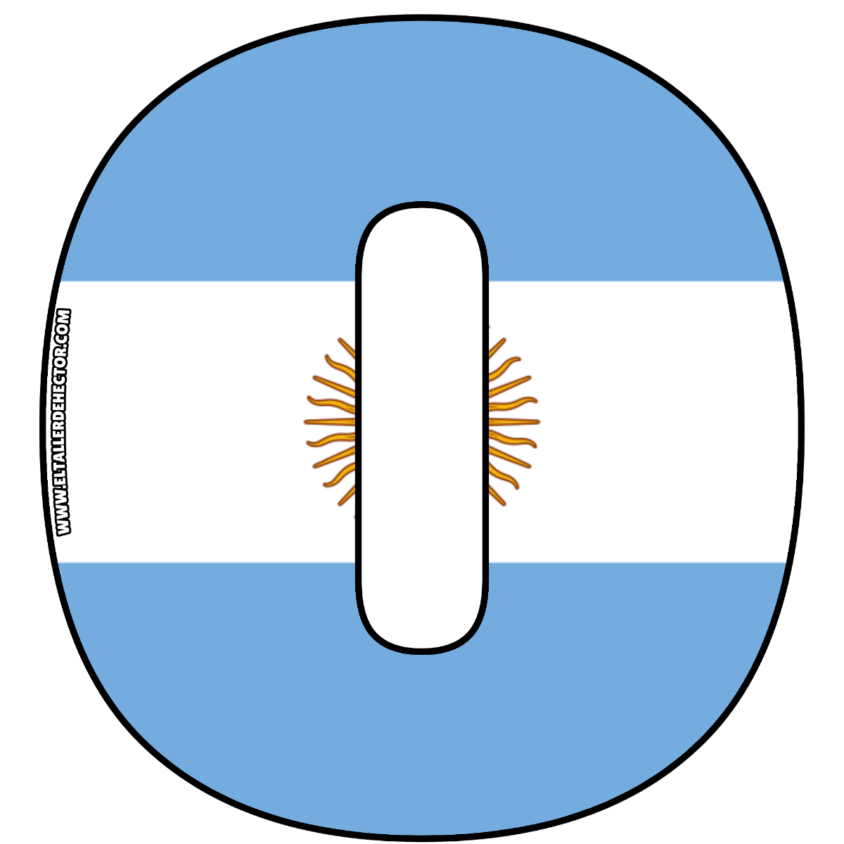Letra O de Bandera Argentina - El Taller de Hector
