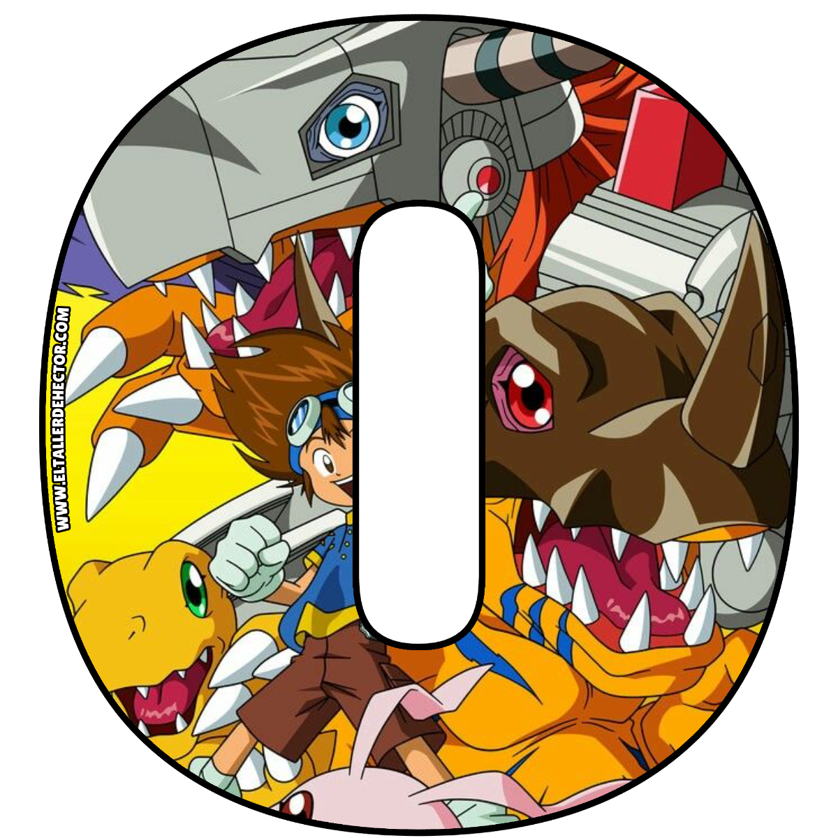 Letra O de Digimon - El Taller de Hector