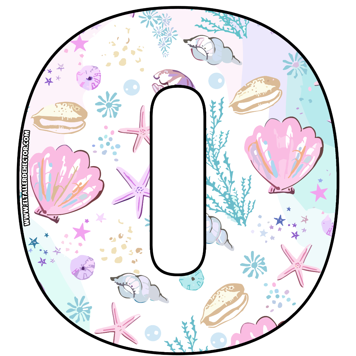 Letra O de Fondo del Mar Sirena - El Taller de Hector