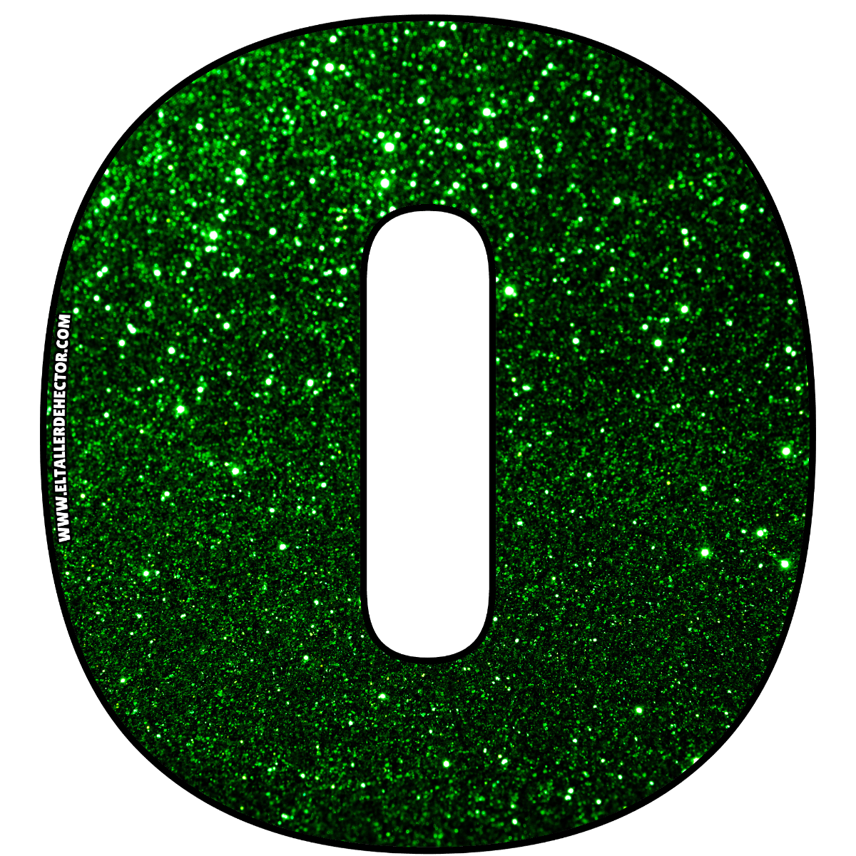 Letra O de Glitter Verde - El Taller de Hector