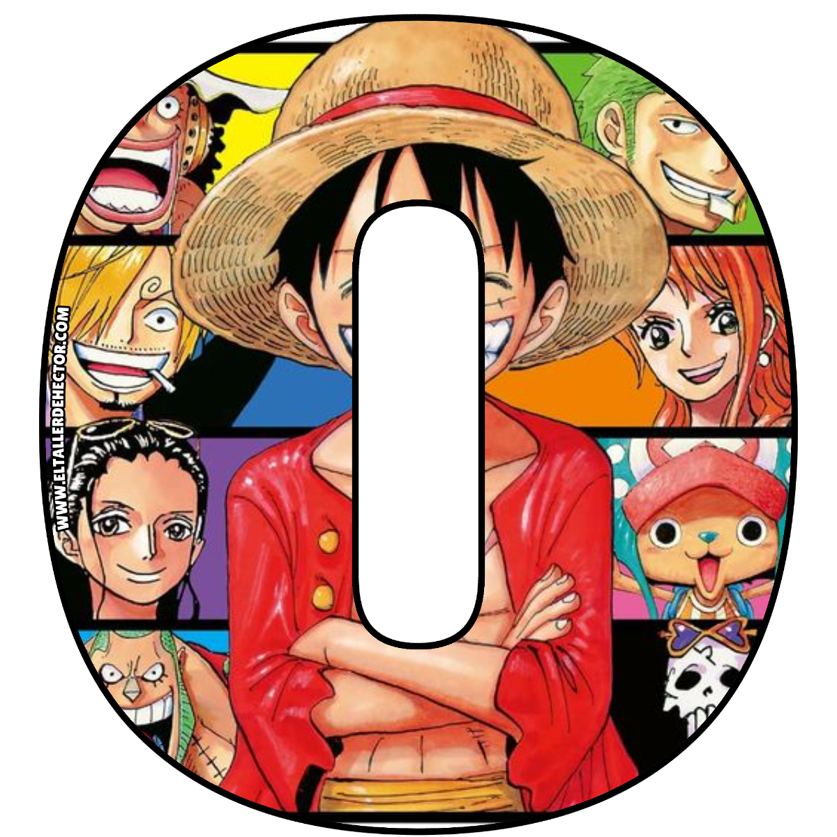 Letra O de One Piece Luffy - El Taller de Hector