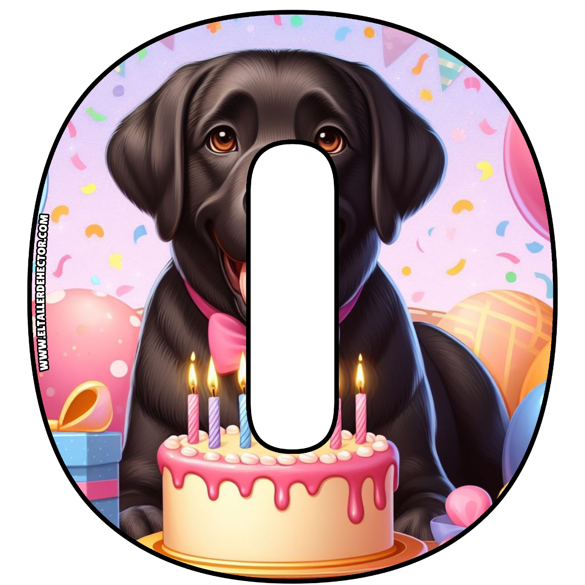 Letra O de Pets Mascotas Perro Cumpleaños Milan - El Taller de Hector