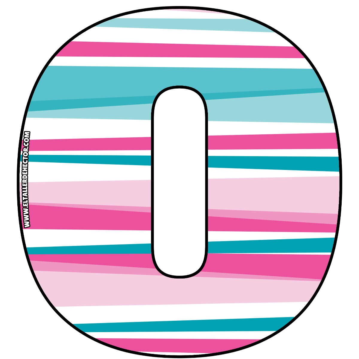 Letra O de Rayas Diagonales Stripes - El Taller de Hector