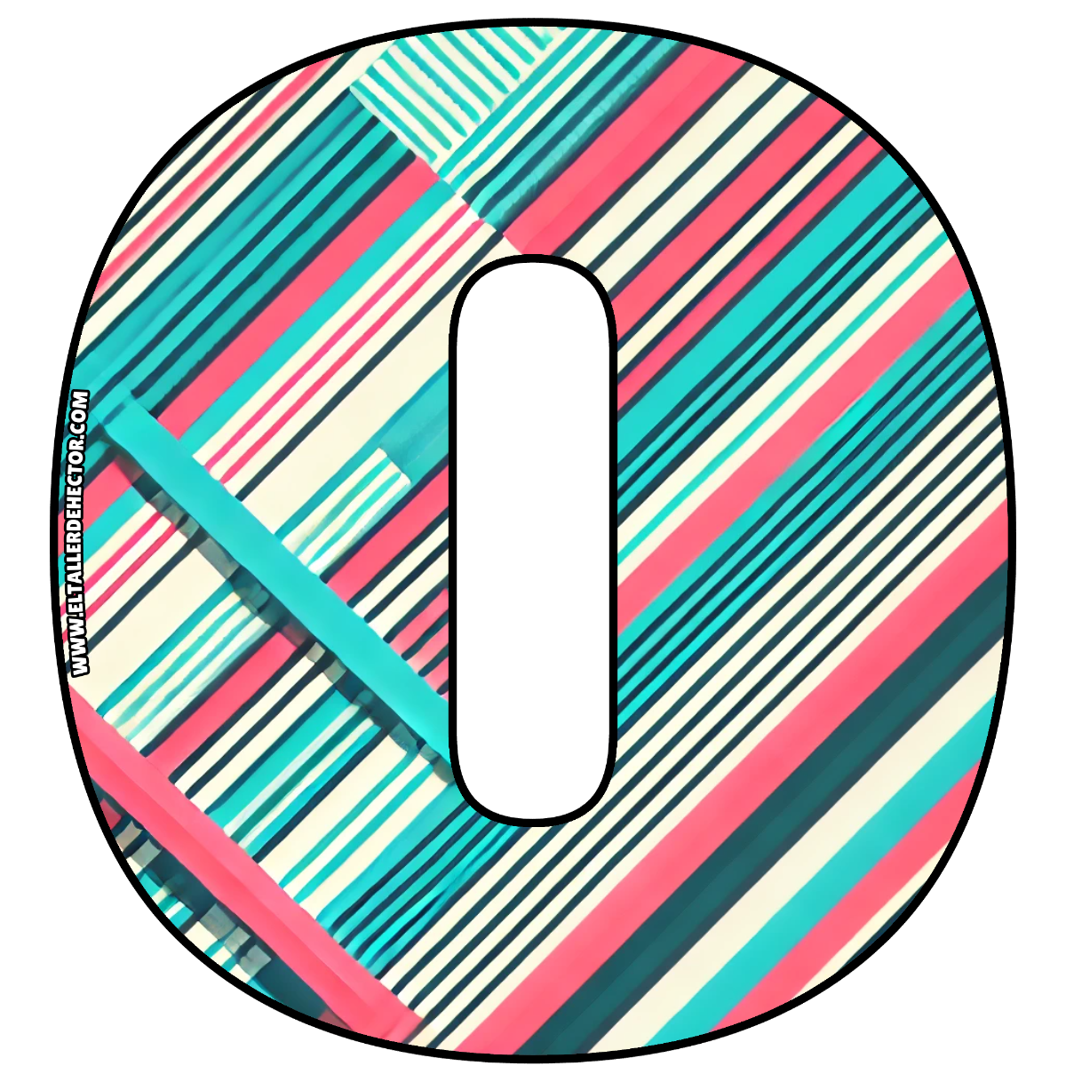 Letra O de Rayas Stripes - El Taller de Hector