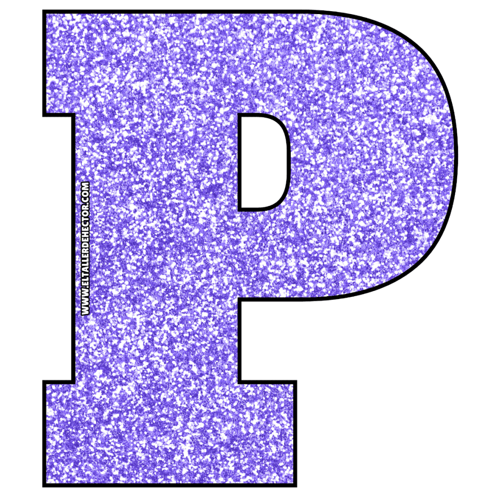 Letra P de Glitter Lila - El Taller de Hector