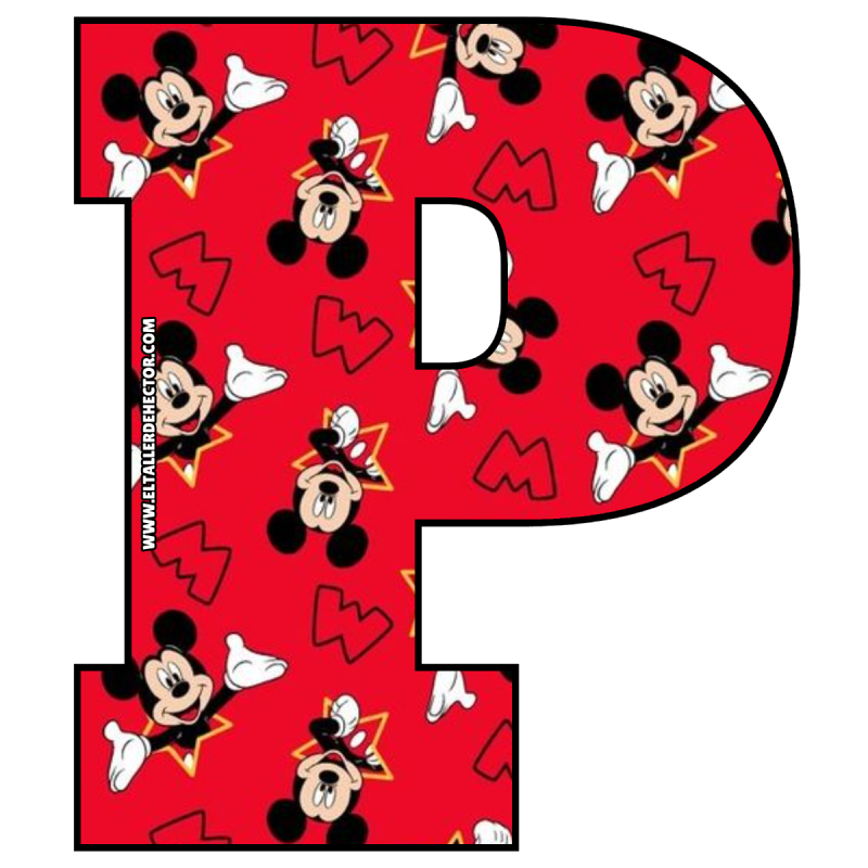 Letra P de Mickey Mouse - El Taller de Hector