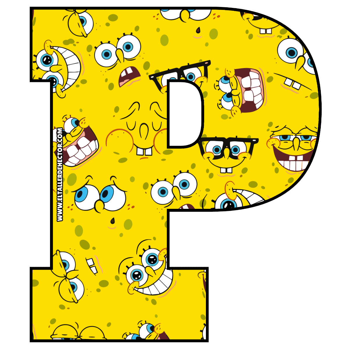 Letra P de Spongebob Bob Esponja - El Taller de Hector