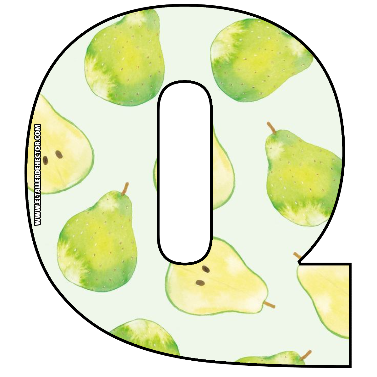 Letra Q de Frutas Pera - El Taller de Hector