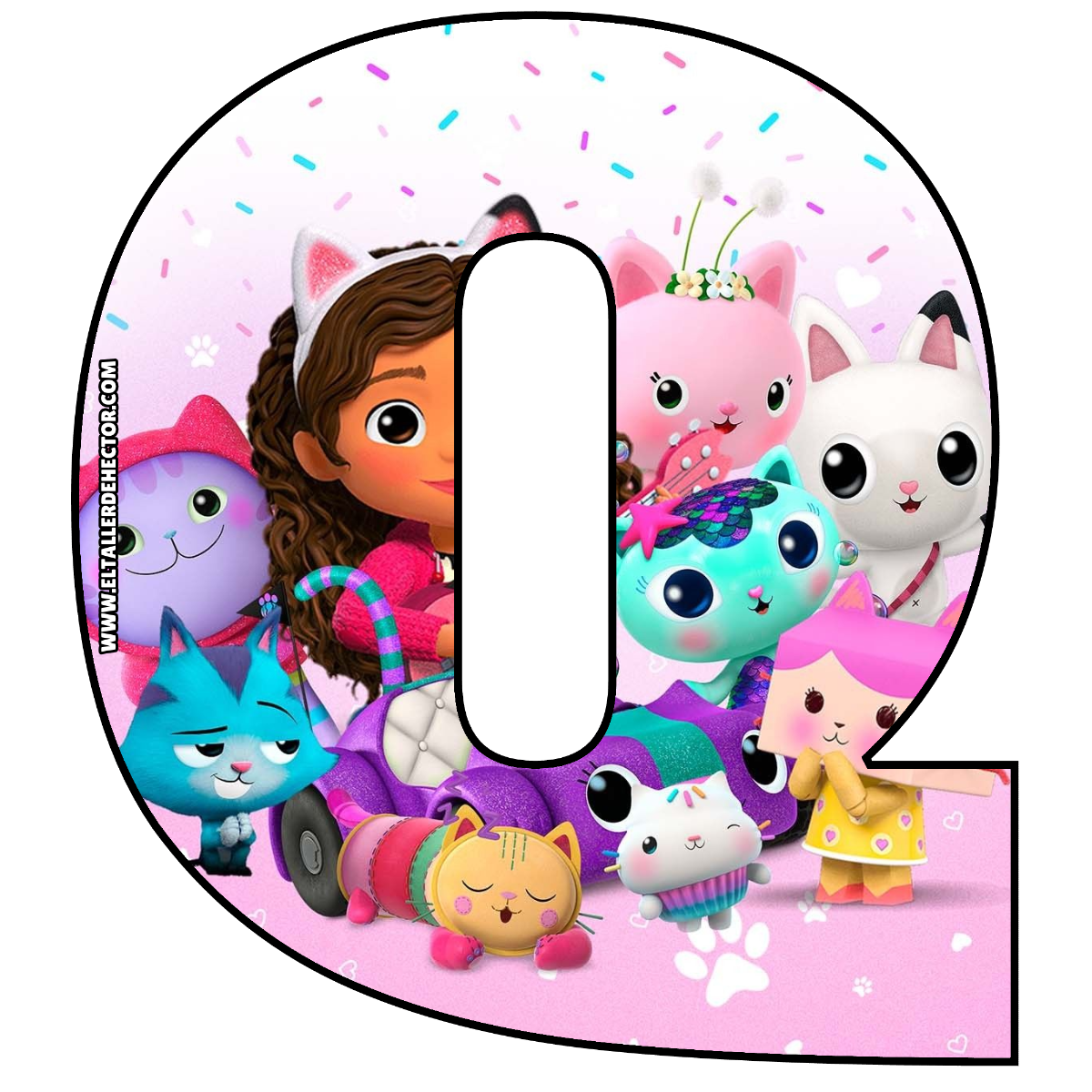 Letra Q de Gabby’s Dollhouse - El Taller de Hector