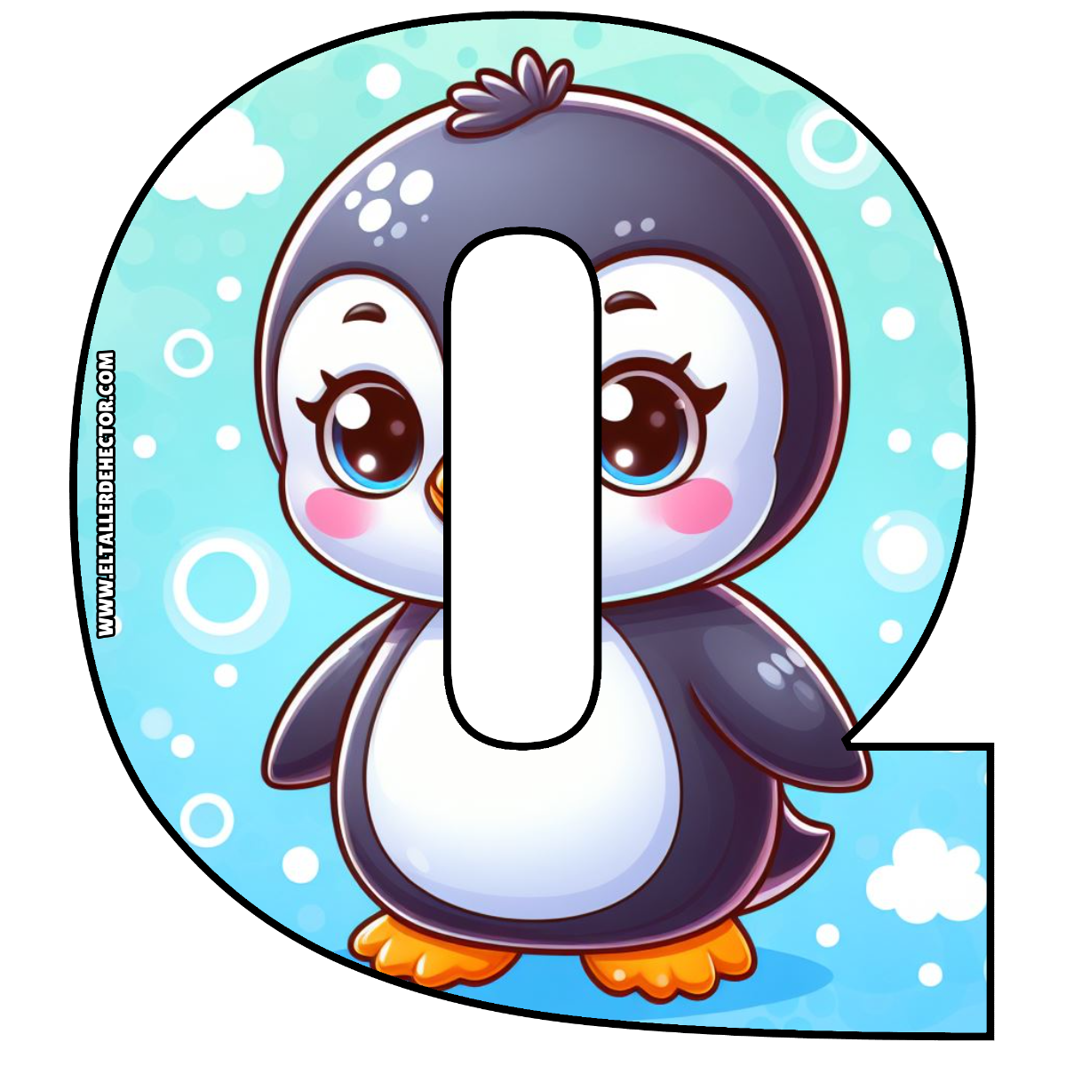 Letra Q de Pinguino - El Taller de Hector