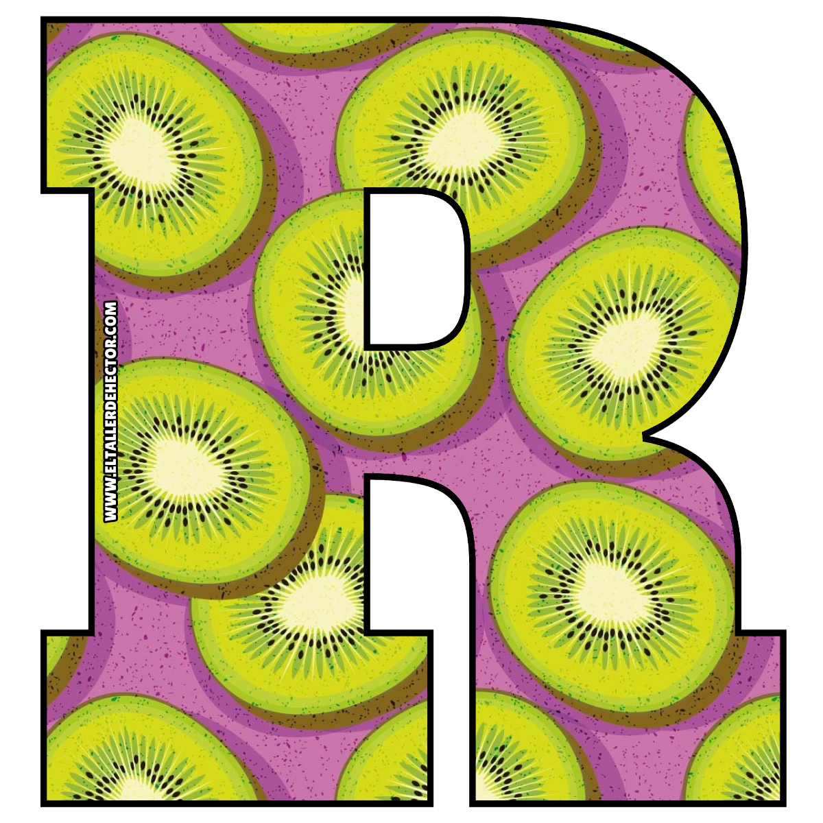 Letra R de Frutas Kiwi - El Taller de Hector