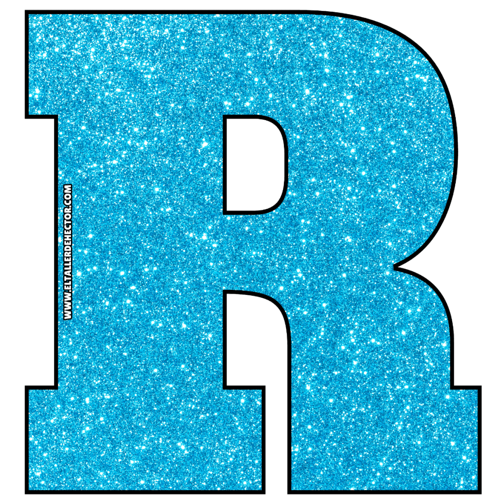 Letra R de Glitter Turquesa - El Taller de Hector