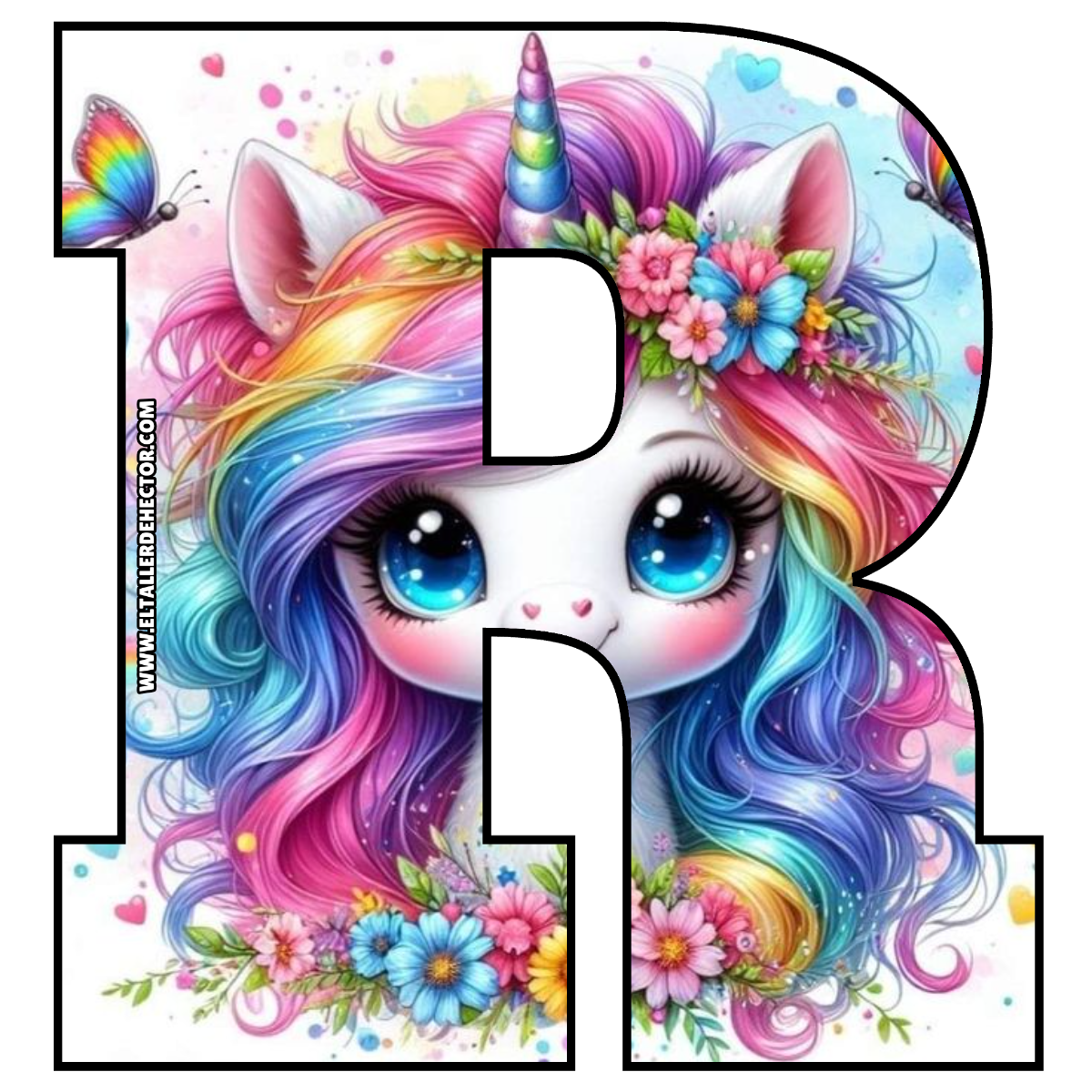 Letra R de Unicornio - El Taller de Hector