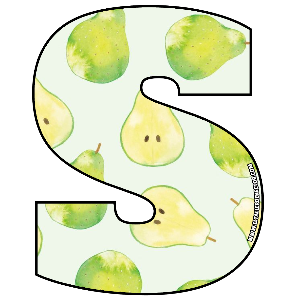 Letra S de Frutas Pera - El Taller de Hector