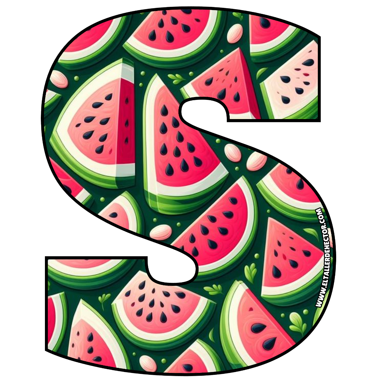Letra S de Sandia - El Taller de Hector