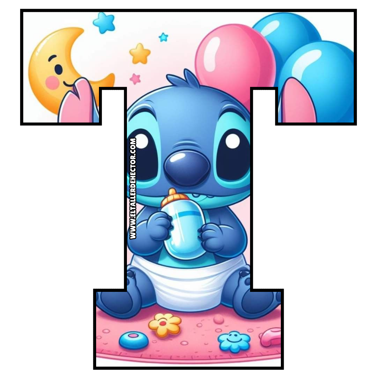 Letra T de Baby Stitch - El Taller de Hector