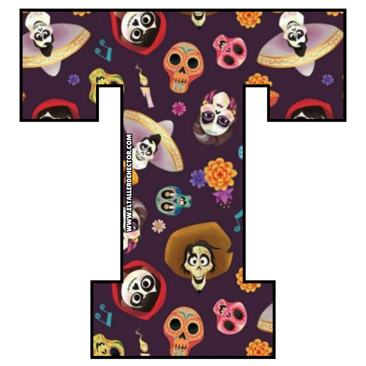 Letra T de Coco Disney - El Taller de Hector