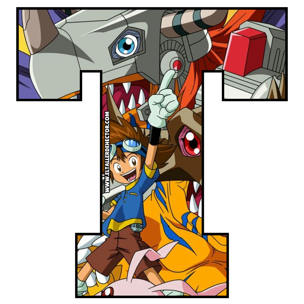 Letra T de Digimon - El Taller de Hector