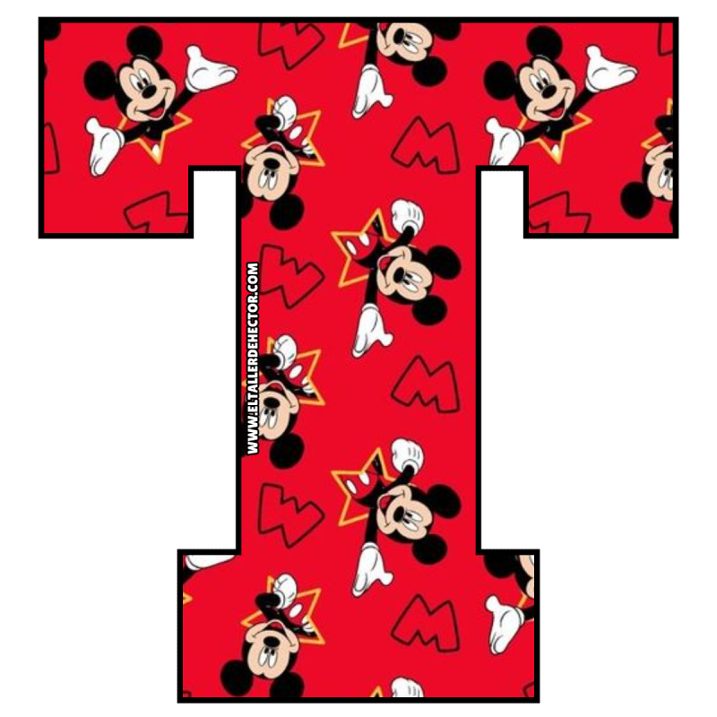 Letra T de Mickey Mouse - El Taller de Hector