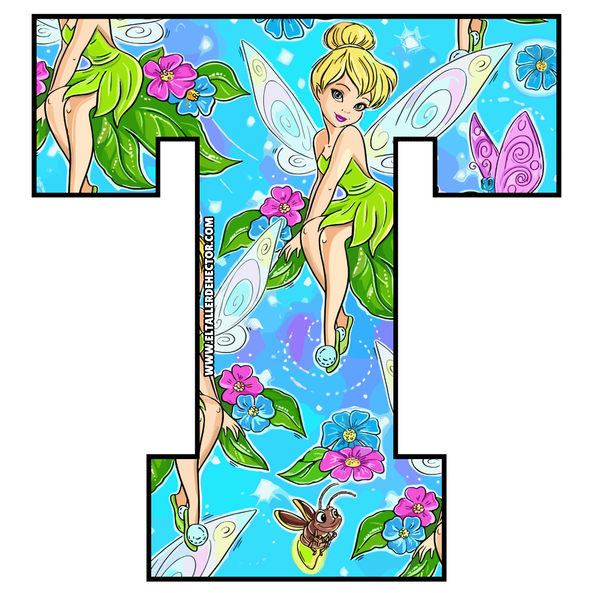 Letra T de Tinkerbell Campanita - El Taller de Hector