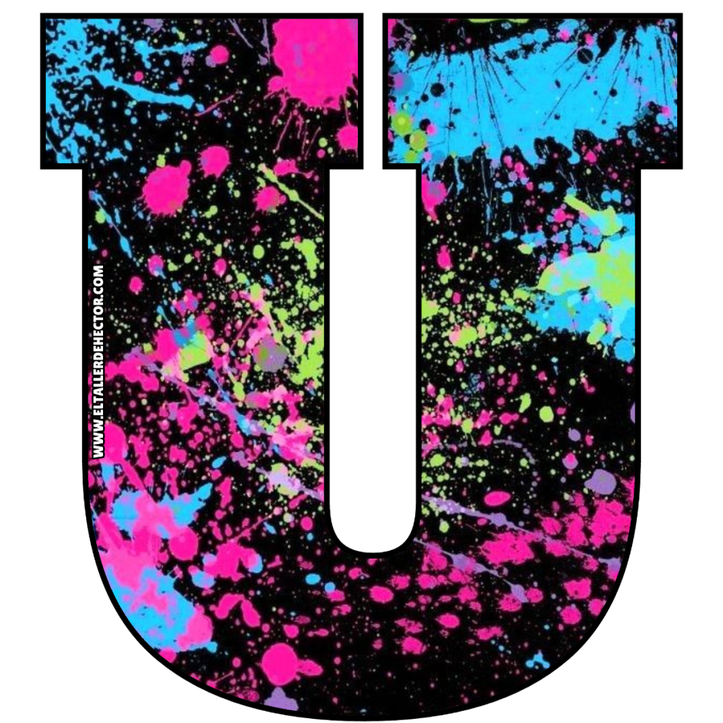 Letra U de Explosión Neón - El Taller de Hector