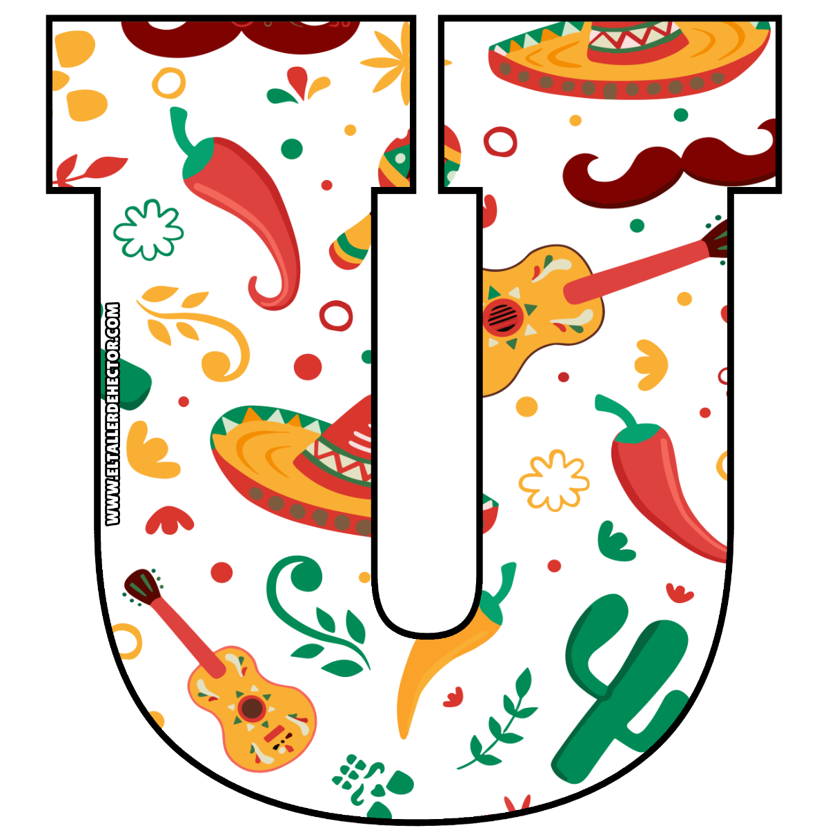 Letra U de Fiesta Mexicana - El Taller de Hector