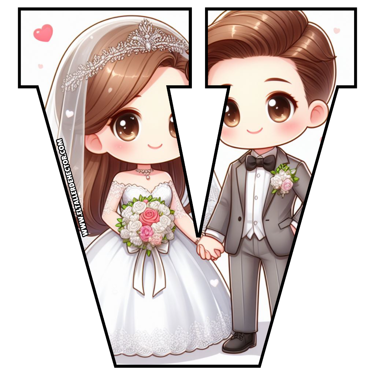 Letra V de Boda - El Taller de Hector